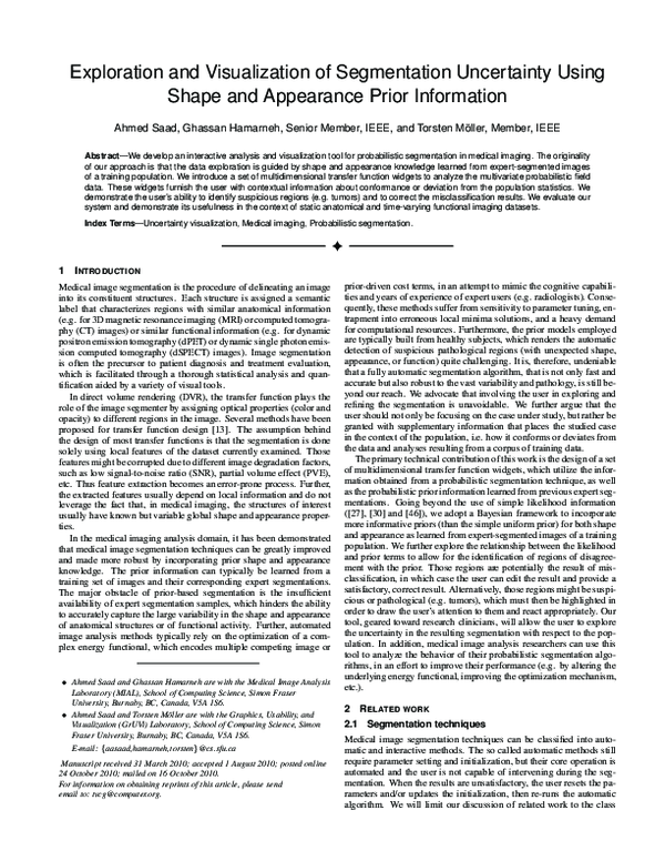 (PDF) Exploration and Visualization of Segmentation Uncertainty using Shape and Appearance Prior ...