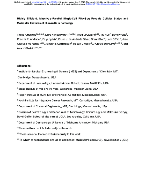 Pdf Highly Efficient Massively Parallel Single Cell Rna Seq Reveals 9053