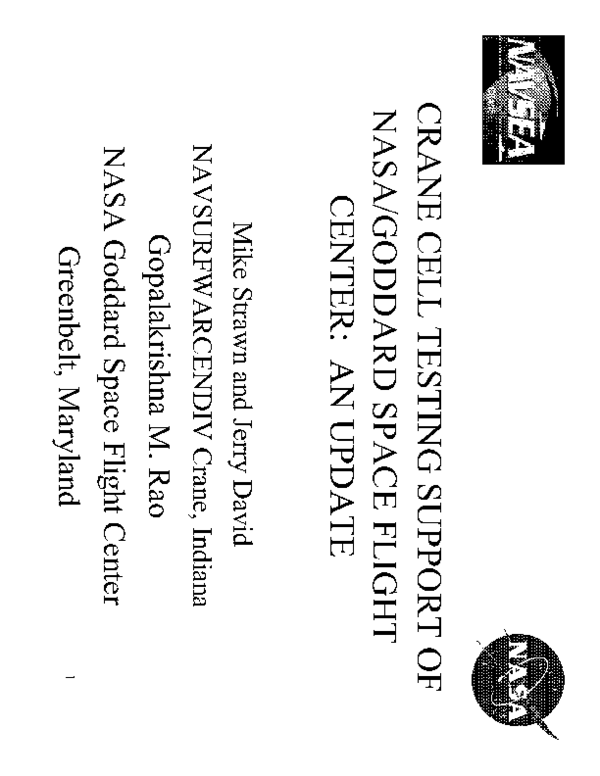 (PDF) Crane Cell Testing Support of NASA/Goddard Space Flight Center ...