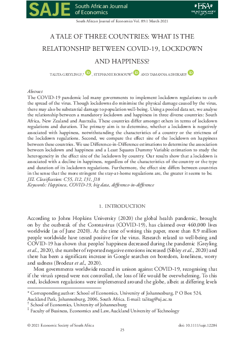(PDF) A Tale of Three Countries: What is the Relationship Between COVID ...