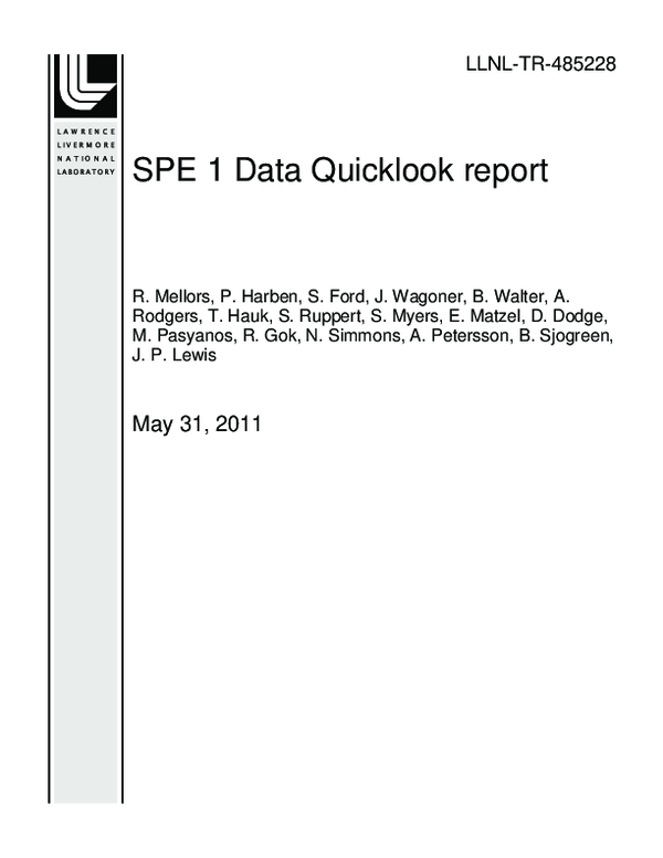 (PDF) SPE 1 Data Quicklook report