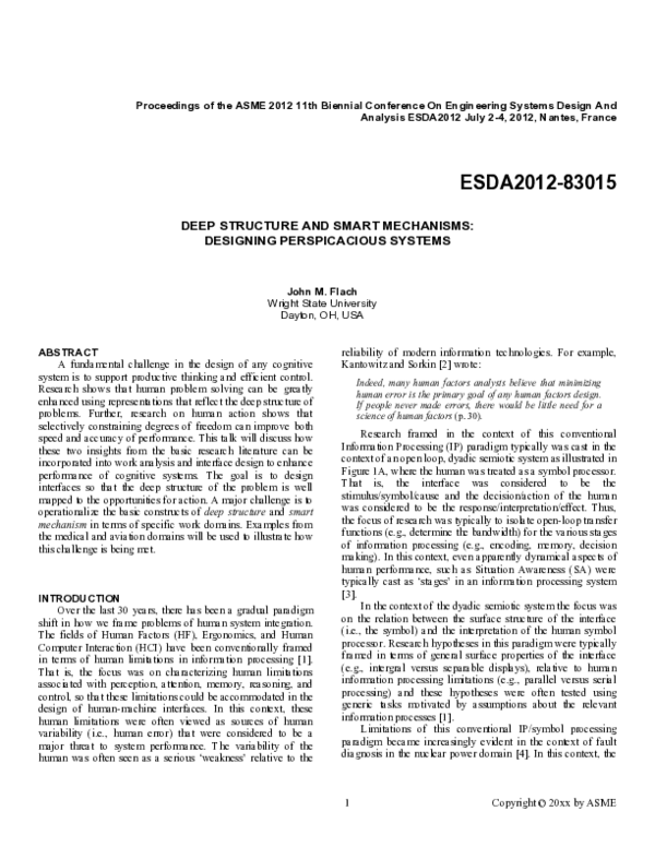 (PDF) Deep Structure and Smart Mechanisms: Designing Perspicacious Systems