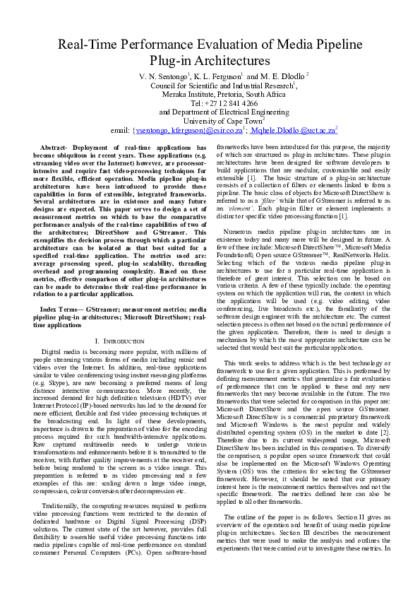 (PDF) Real-time performance evaluation of media pipeline plug-in ...