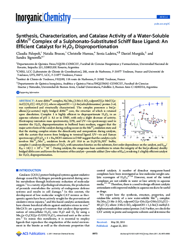 (PDF) Synthesis, Characterization, and Catalase Activity of a Water ...