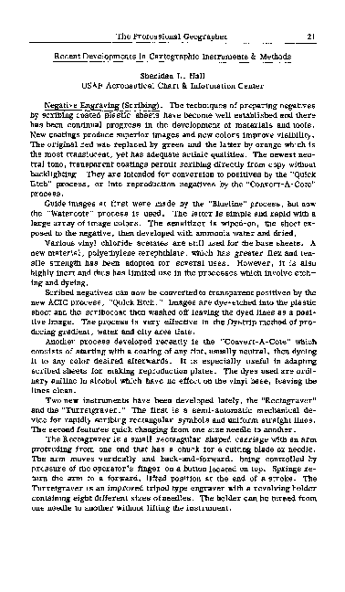 (PDF) Recent Developments in Cartographic Instruments & Methods