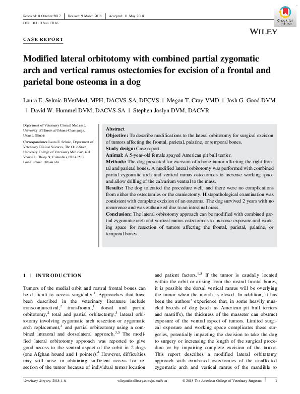 (PDF) Modified lateral orbitotomy with combined partial zygomatic arch ...