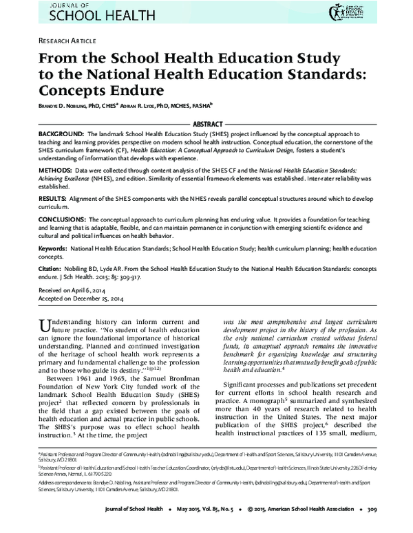 (PDF) From the school health education study to the national health ...