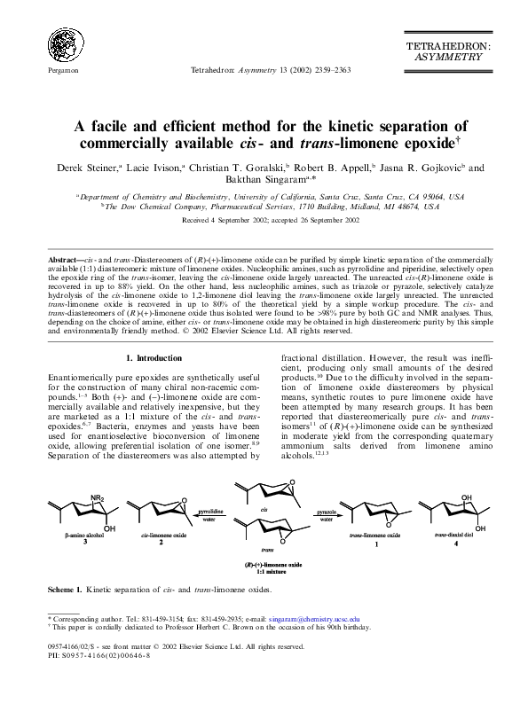 (PDF) A facile and efficient method for the kinetic separation of ...
