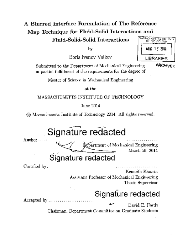 (PDF) A blurred interface formulation of The Reference Map Technique for Fluid-Solid ...