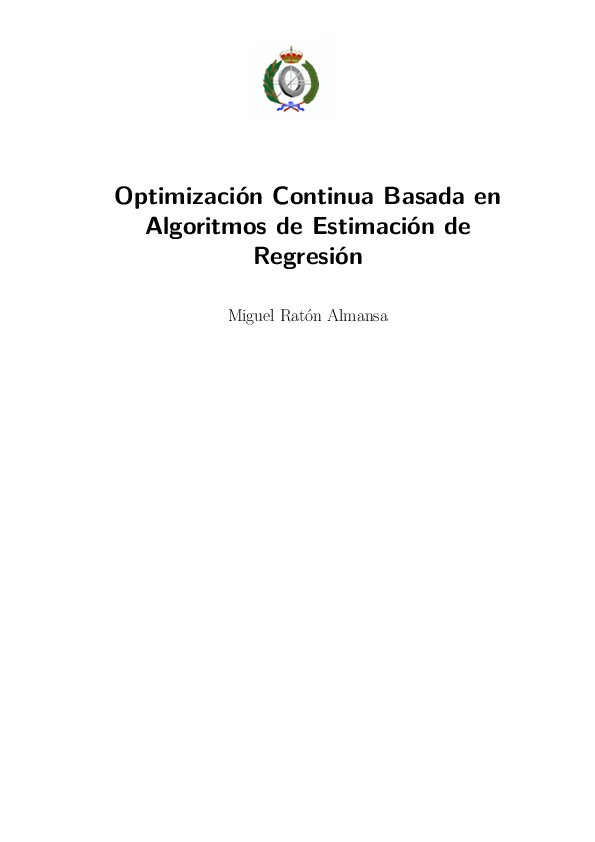 (PDF) Optimización continua basada en algoritmos de estimación de regresión
