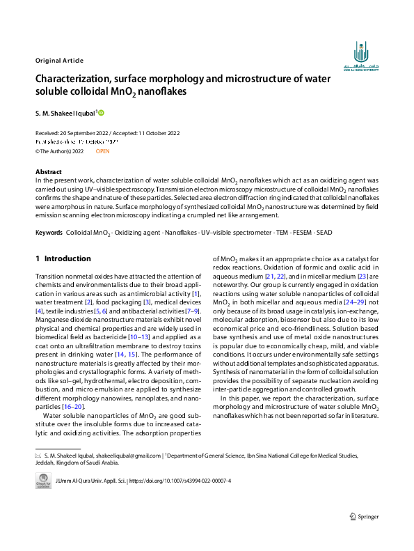 (PDF) Characterization, surface morphology and microstructure of water ...