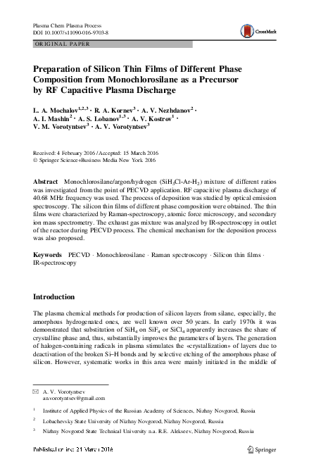 (PDF) Preparation of Silicon Thin Films of Different Phase Composition ...
