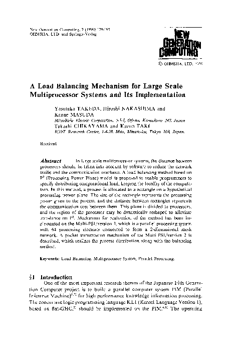 (PDF) Load Balancing for Large-Scale Multiprocessors