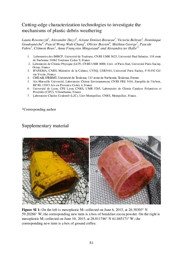 (PDF) Microstructure Characterization of Oceanic Polyethylene Debris