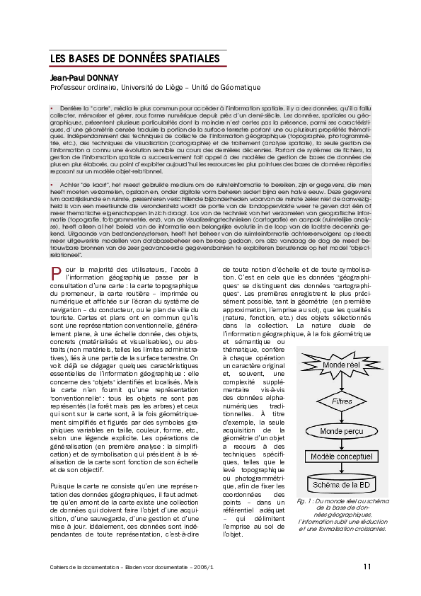(PDF) Les Bases De Données Spatiales