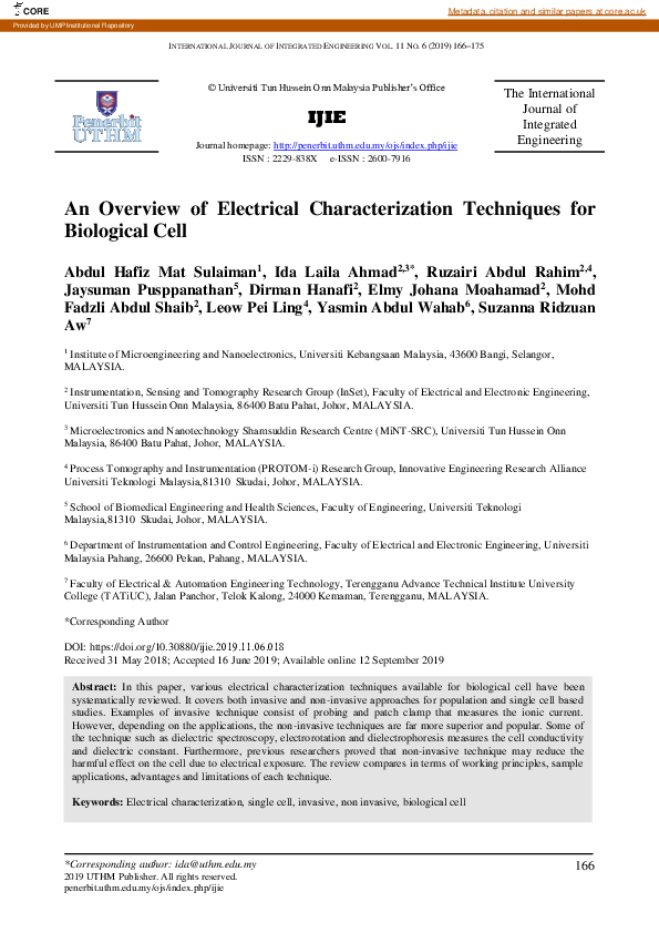 (PDF) An Overview of Electrical Characterization Techniques for ...