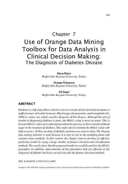 (PDF) Use of Orange Data Mining Toolbox for Data Analysis in Clinical ...