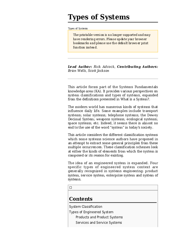 (PDF) Types of Systems-SEBoK