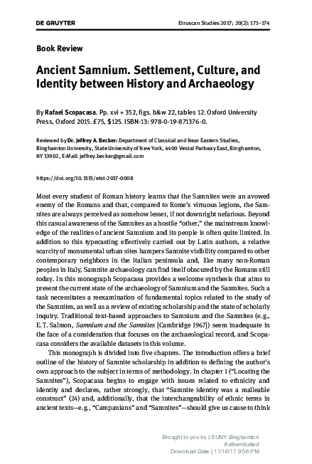 (PDF) Ancient Samnium | Roman Roth - Academia.edu