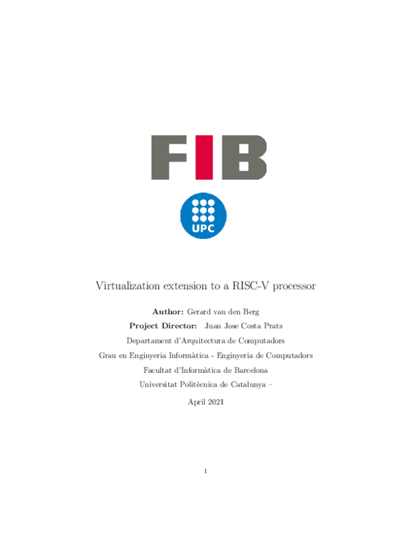 (PDF) Virtualization extension to a RISC-V processor