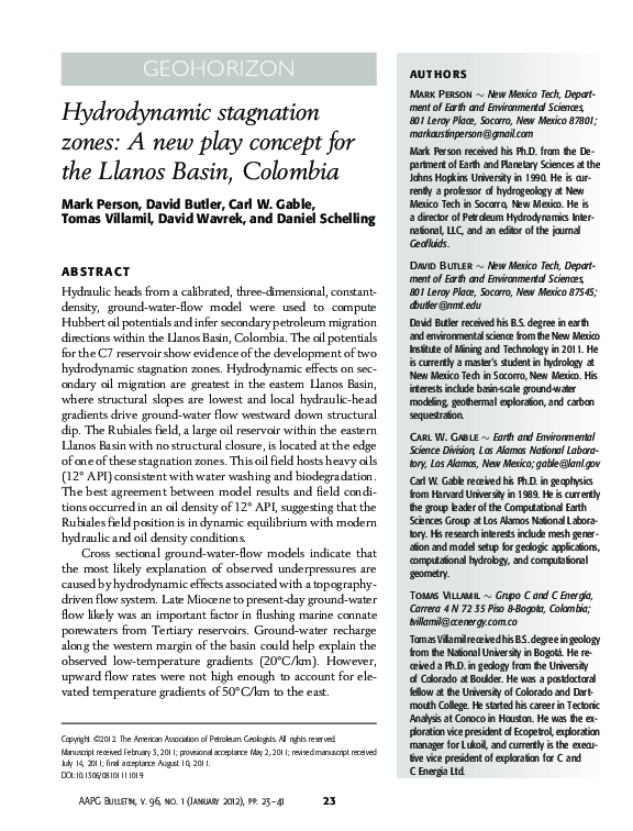 (PDF) Hydrodynamic stagnation zones: A new play concept for the Llanos ...