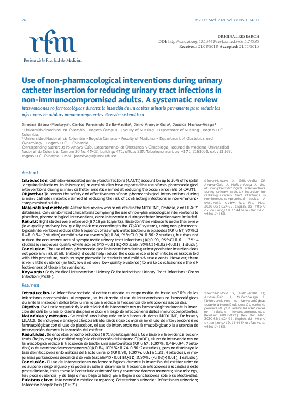 (PDF) Use of non-pharmacological interventions during urinary catheter ...