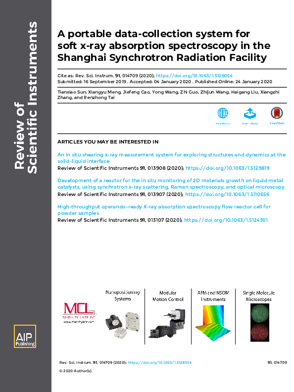 (PDF) A portable data-collection system for soft x-ray absorption spectroscopy in the Shanghai ...
