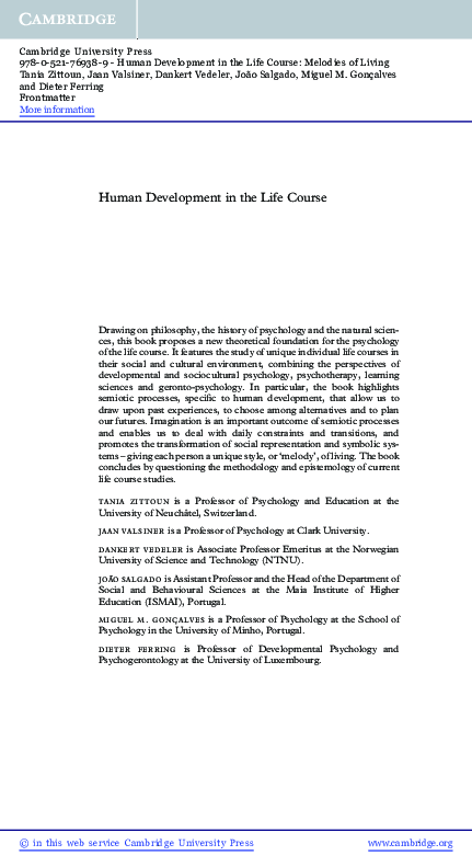 (PDF) Human Development in the Life Course