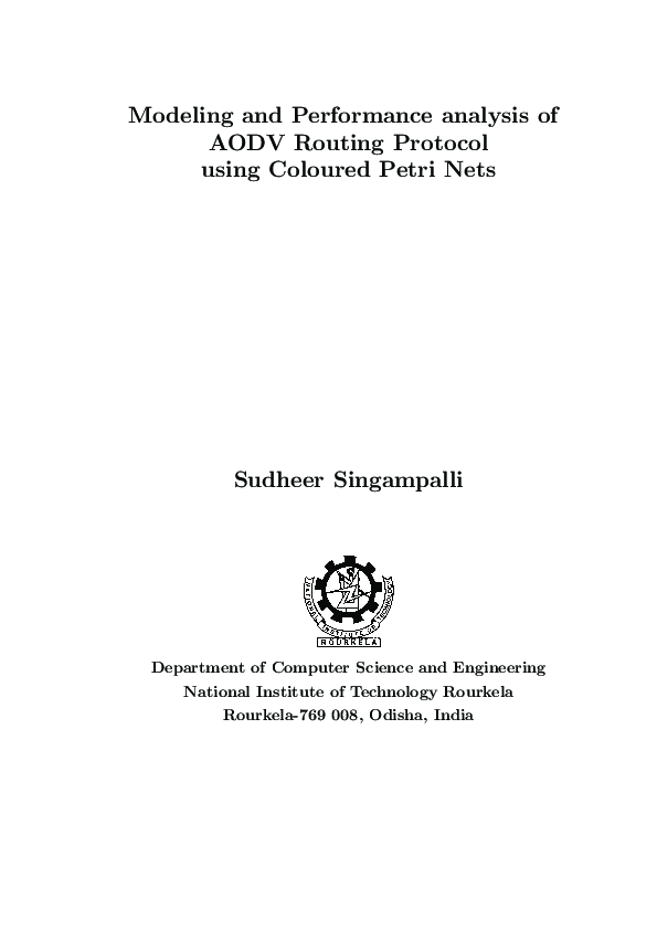 Pdf Modeling And Performance Analysis Of Aodv Routing Protocol Using