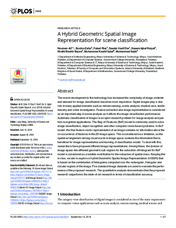 Pdf A Hybrid Geometric Spatial Image Representation For Scene Classification