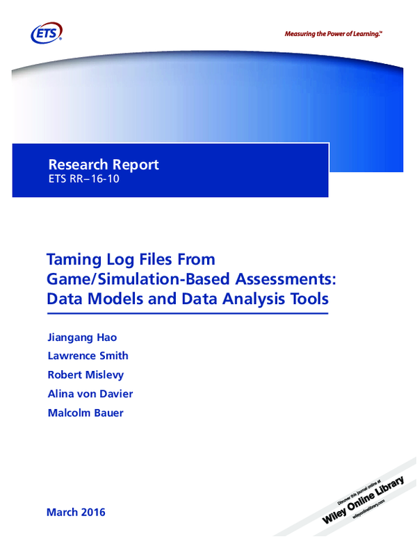 (PDF) Taming Log Files From Game/Simulation-Based Assessments: Data ...