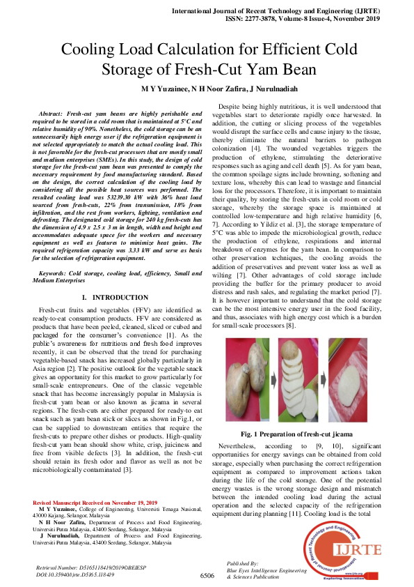 (PDF) Cooling Load Calculation for Efficient Cold Storage of Fresh-Cut ...