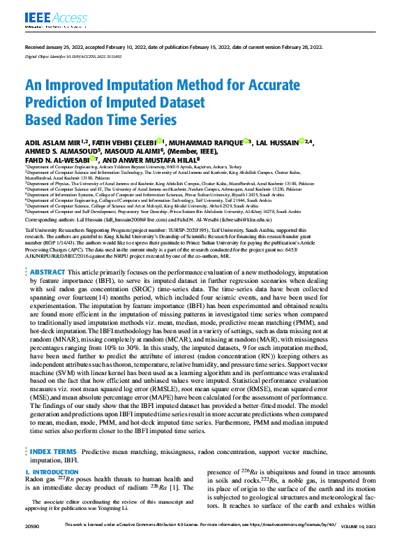 (PDF) An Improved Imputation Method for Accurate Prediction of Imputed Dataset Based Radon Time ...