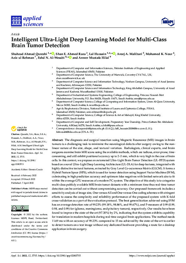 (PDF) Intelligent Ultra-Light Deep Learning Model for Multi-Class Brain ...