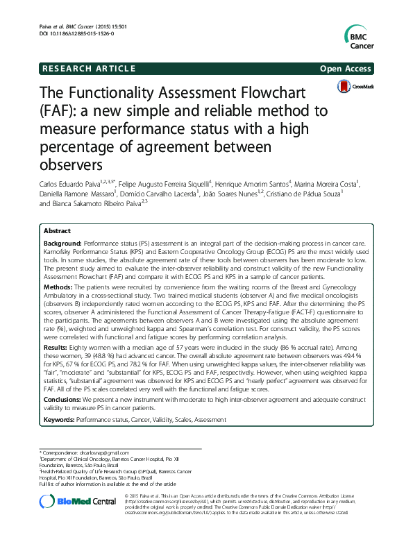 (PDF) The Functionality Assessment Flowchart (FAF): a new simple and ...