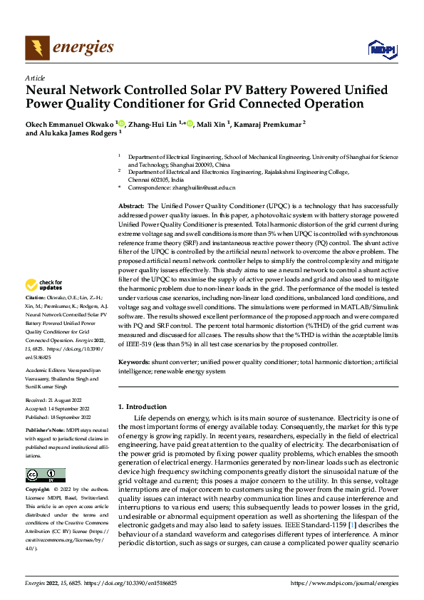 (PDF) Neural Network Controlled Solar PV Battery Powered Unified Power ...