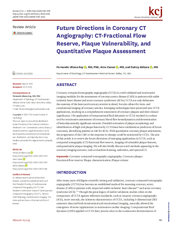 (PDF) Advances in Coronary CT Angiography Tech
