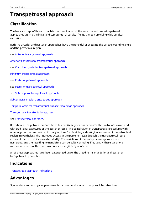 (PDF) Transpetrosal Approach