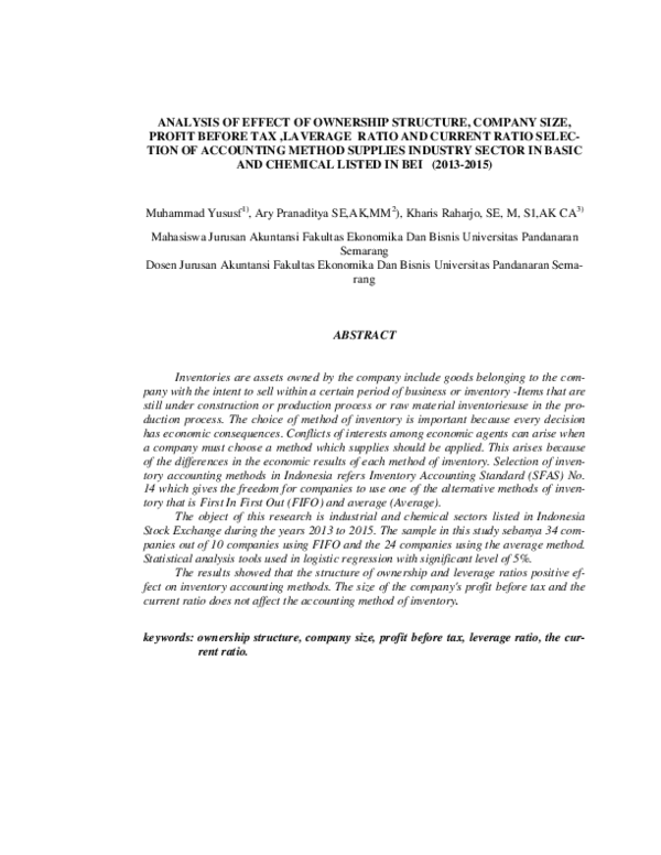 (PDF) Analysis of Effect of Ownership Structure, Company Size, Profit ...