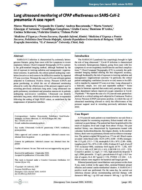 (PDF) Lung ultrasound monitoring of CPAP effectiveness on SARS-CoV-2 ...
