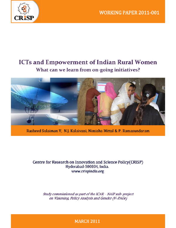 (PDF) ICTs and Empowerment of Indian Rural Women What can we learn from ...