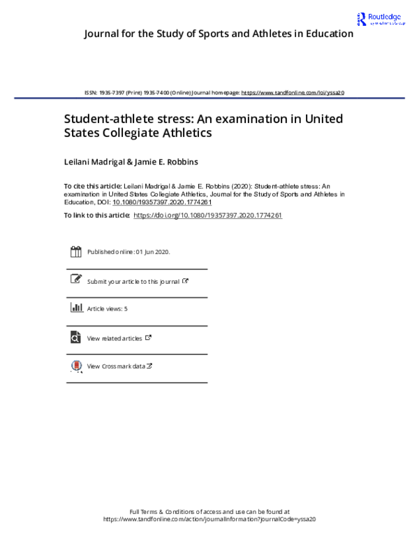 (PDF) Student-athlete stress: An examination in United States ...