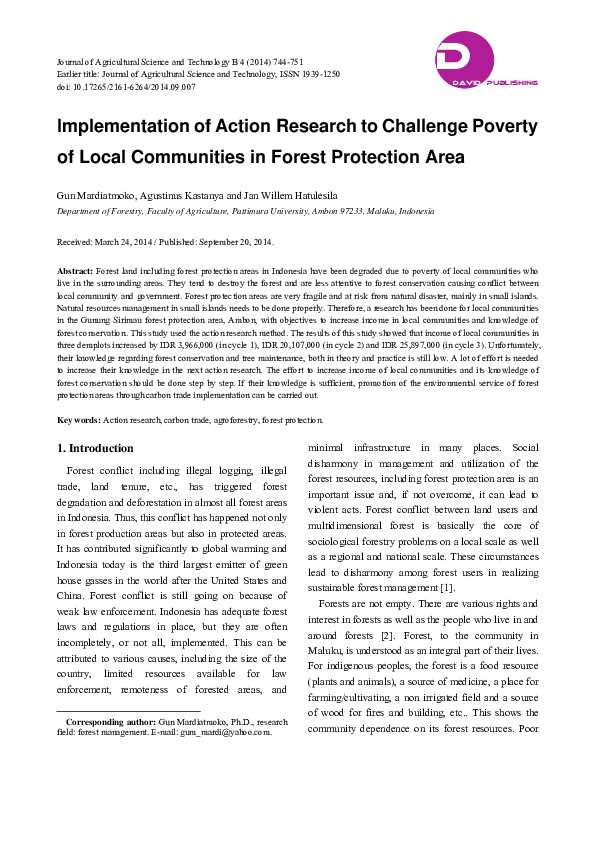 (PDF) Implementation of Action Research to Challenge Poverty of Local ...
