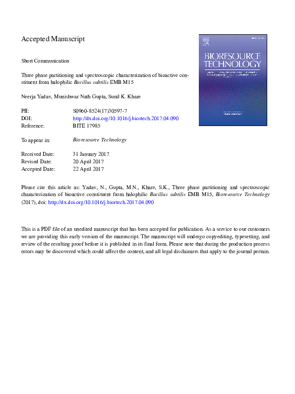 (PDF) Three phase partitioning and spectroscopic characterization of ...