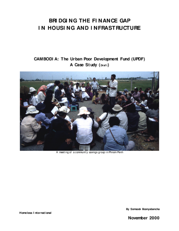 (PDF) Bridging the Finance Gap in Housing and Infrastructure. Cambodia: the Urban Poor ...