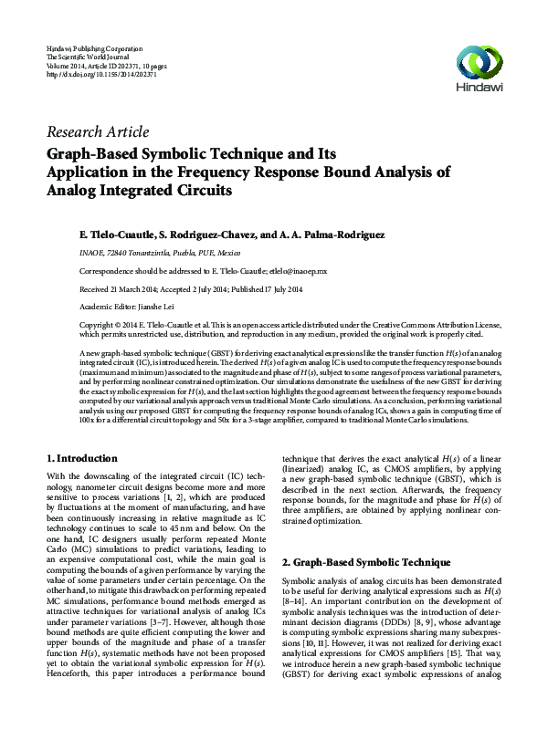 Pdf Graph Based Symbolic Technique And Its Application In The Frequency Response Bound