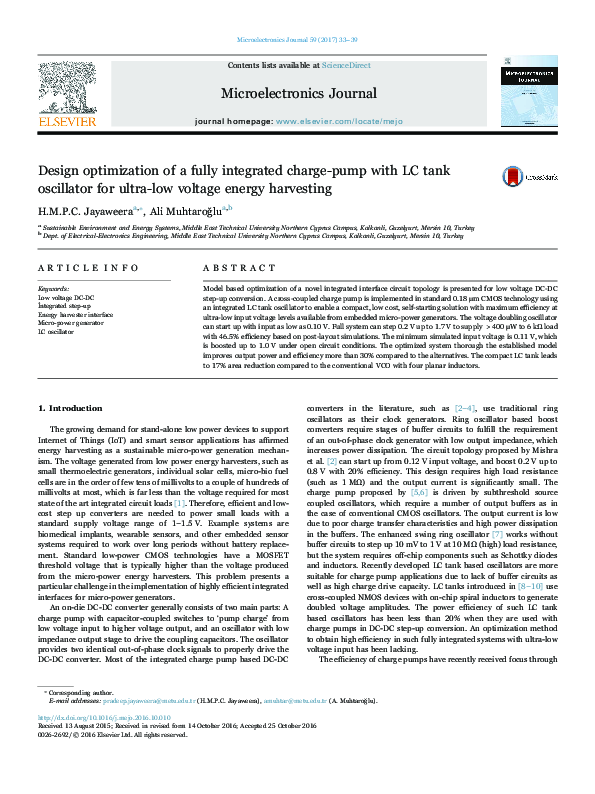 (PDF) Design optimization of a fully integrated charge-pump with LC tank oscillator for ultra ...