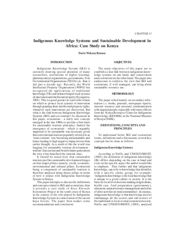 (PDF) Indigenous Knowledge Systems and Sustainable Development in ...
