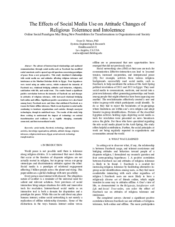 (DOC) On the Effects of Social Media Use and Attitudes of Religious ...