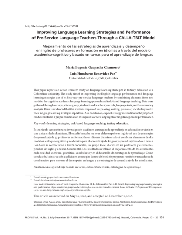 (PDF) Improving Language Learning Strategies and Performance of Pre-Service Language Teachers ...